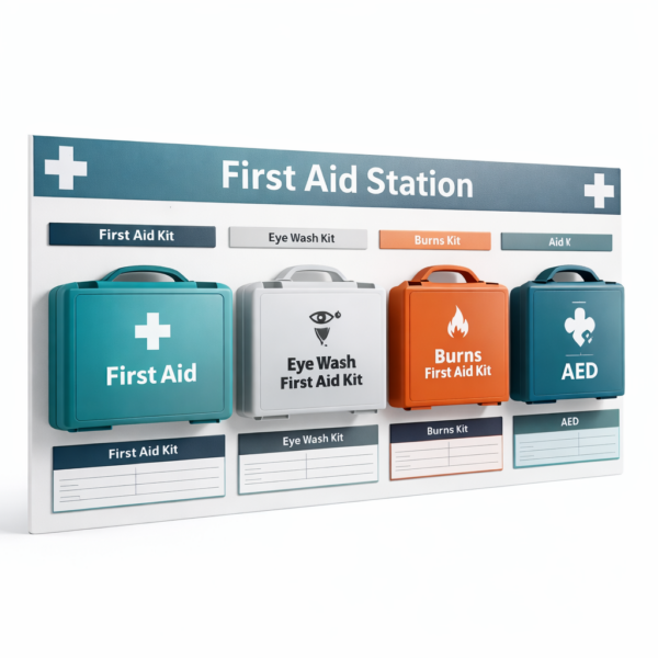 First Aid & Burns & Biohazard & Eye Wash & AED Station - Grwan Group